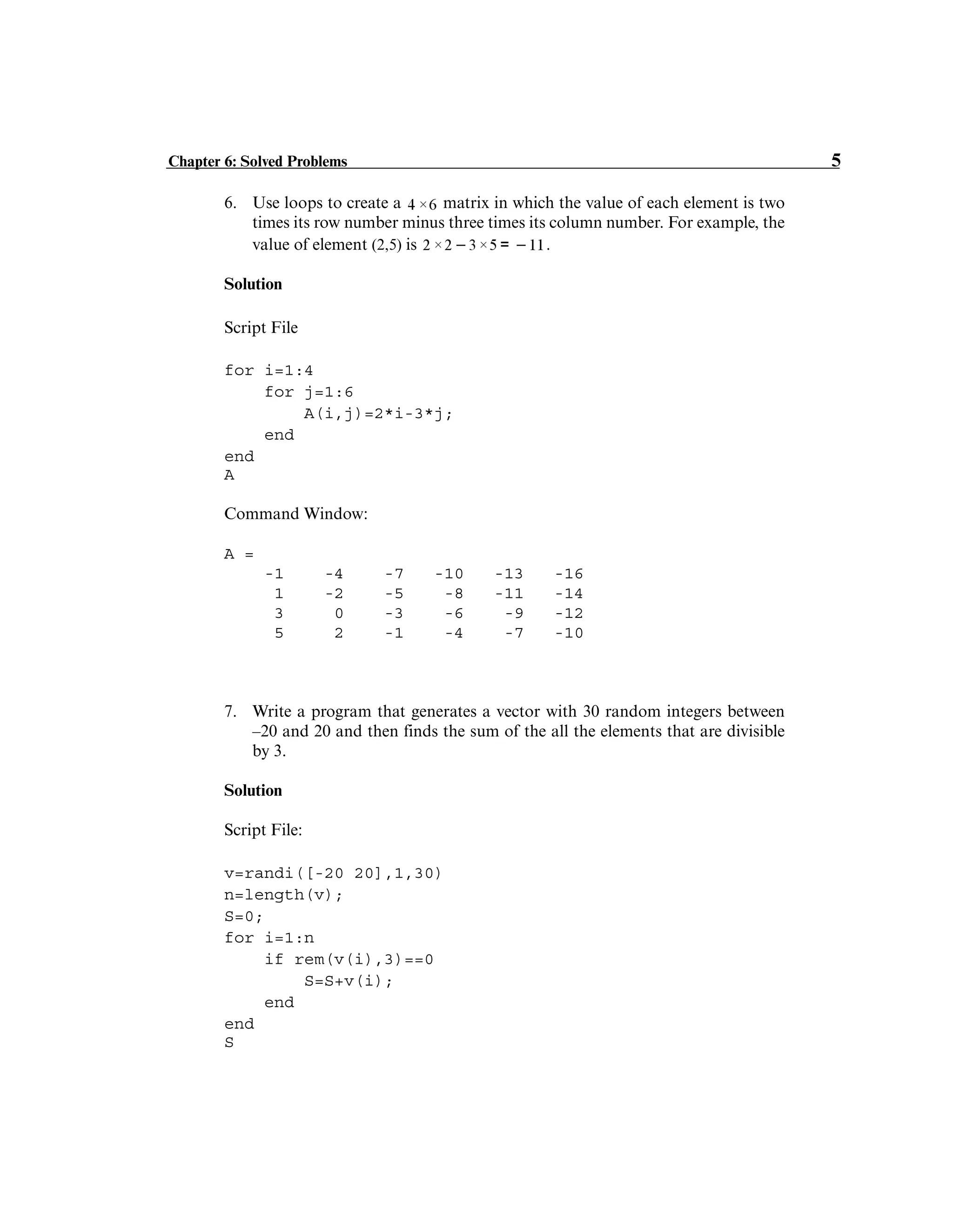 Solution Of Matlab Chapter 6 Pdf