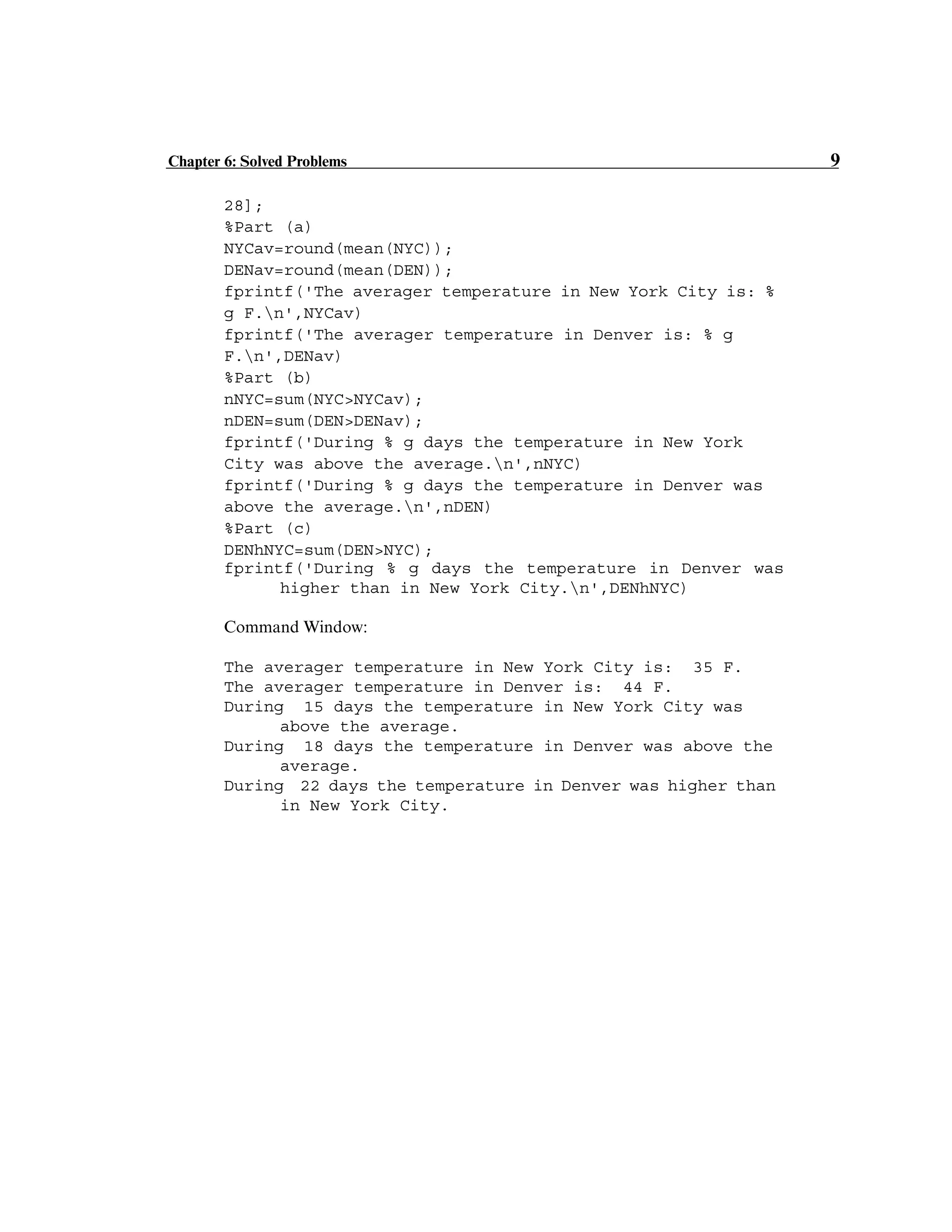 Solution of matlab chapter 6 | PDF