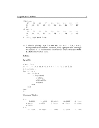 Solution of matlab chapter 6 | PDF