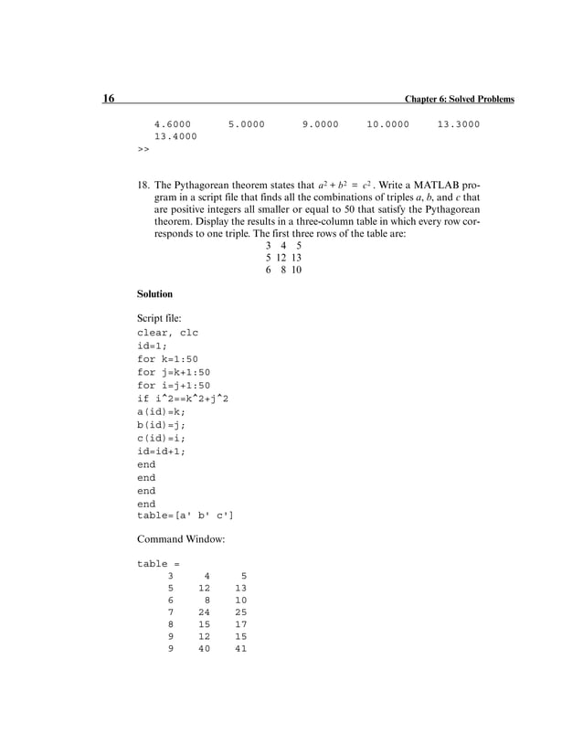 Solution of matlab chapter 6 | PDF