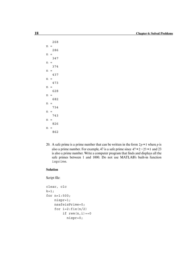 Solution of matlab chapter 6 | PDF