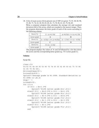 Solution of matlab chapter 6 | PDF