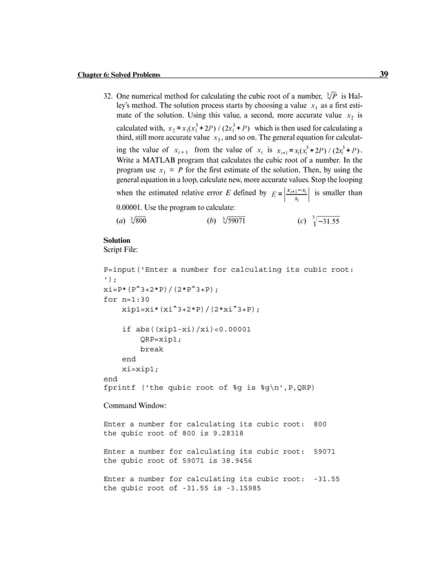 Solution of matlab chapter 6 | PDF