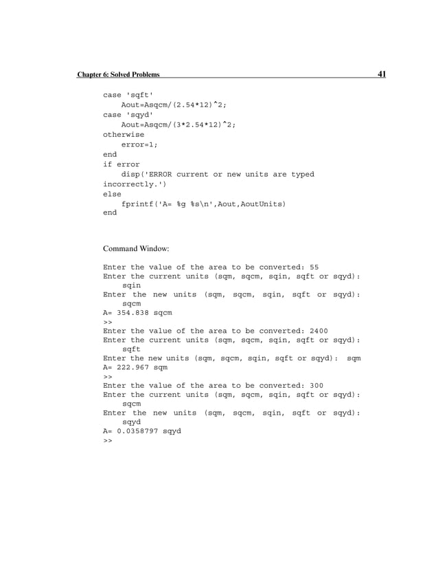 Solution of matlab chapter 6 | PDF