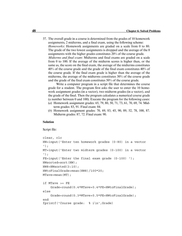 Solution of matlab chapter 6 | PDF