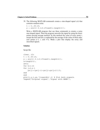 Solution of matlab chapter 6 | PDF
