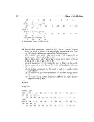 Solution of matlab chapter 6 | PDF