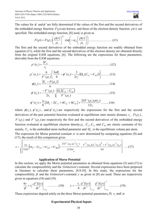 Solution of morse potential for face centre cube using embedded atom method | PDF | Chemistry ...