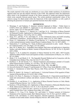 Solution of morse potential for face centre cube using embedded atom ...