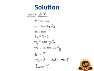 Solution of numerical problem on boiler performance (Part 1) | PDF