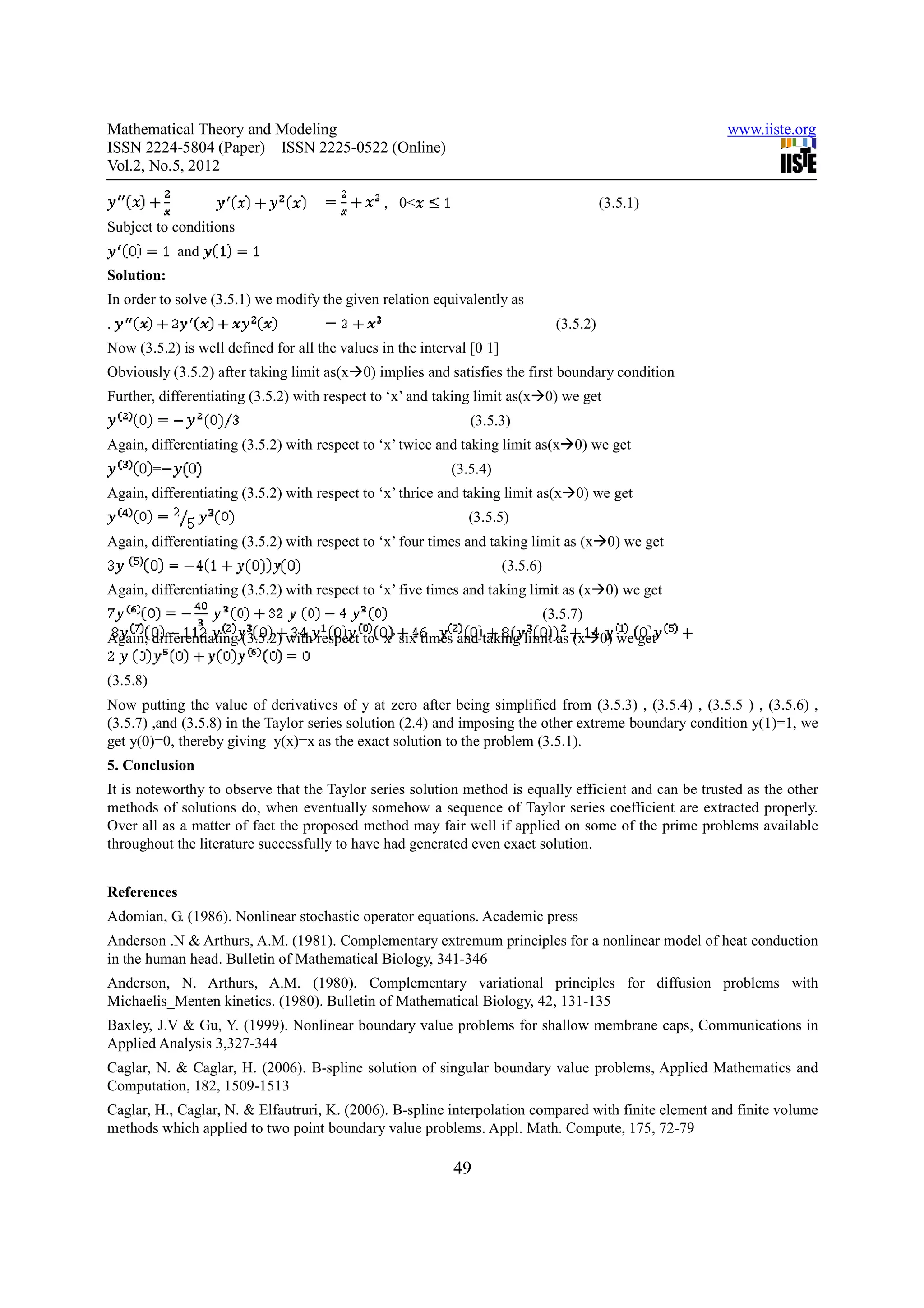 Solution Of Second Order Nonlinear Singular Value Problems Pdf