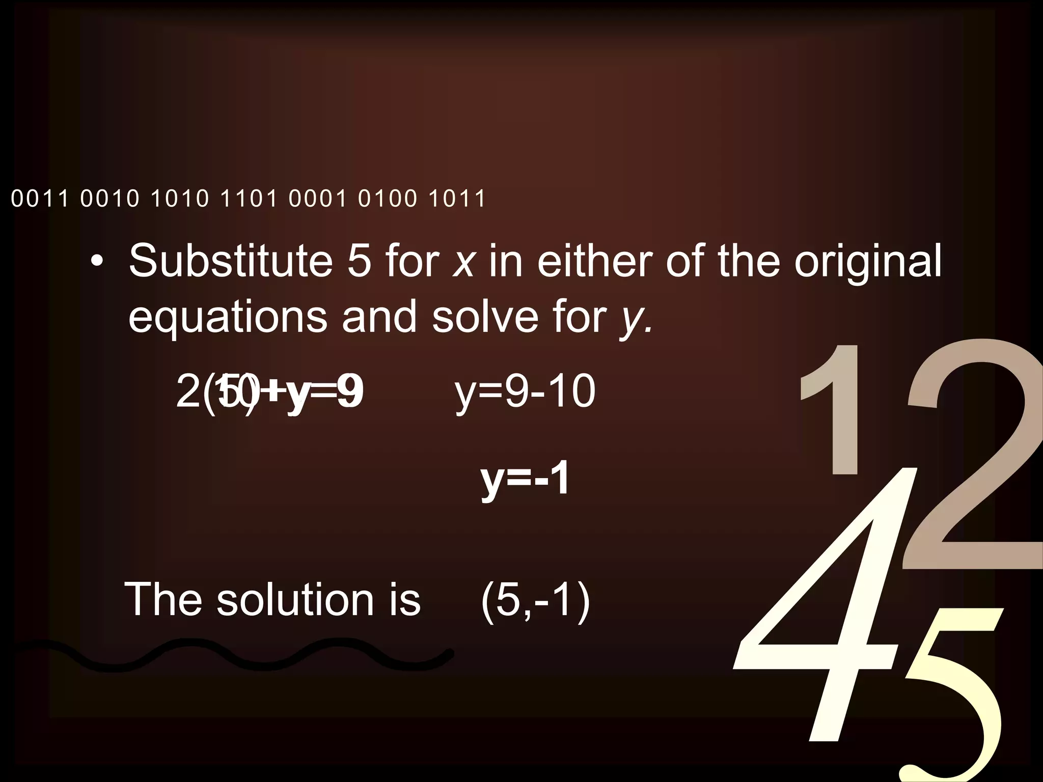 Solution of system of linear equations by elimination | PPTX