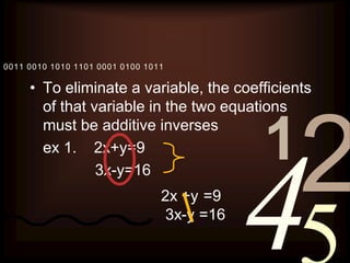 Solution of system of linear equations by elimination | PPTX