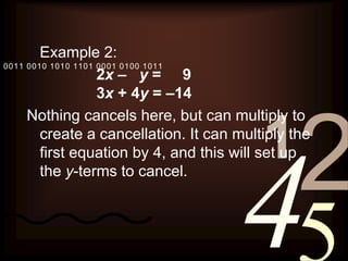 Solution of system of linear equations by elimination | PPTX