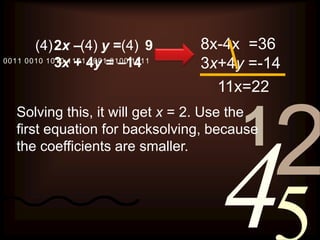 Solution of system of linear equations by elimination | PPTX