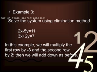 Solution of system of linear equations by elimination | PPTX