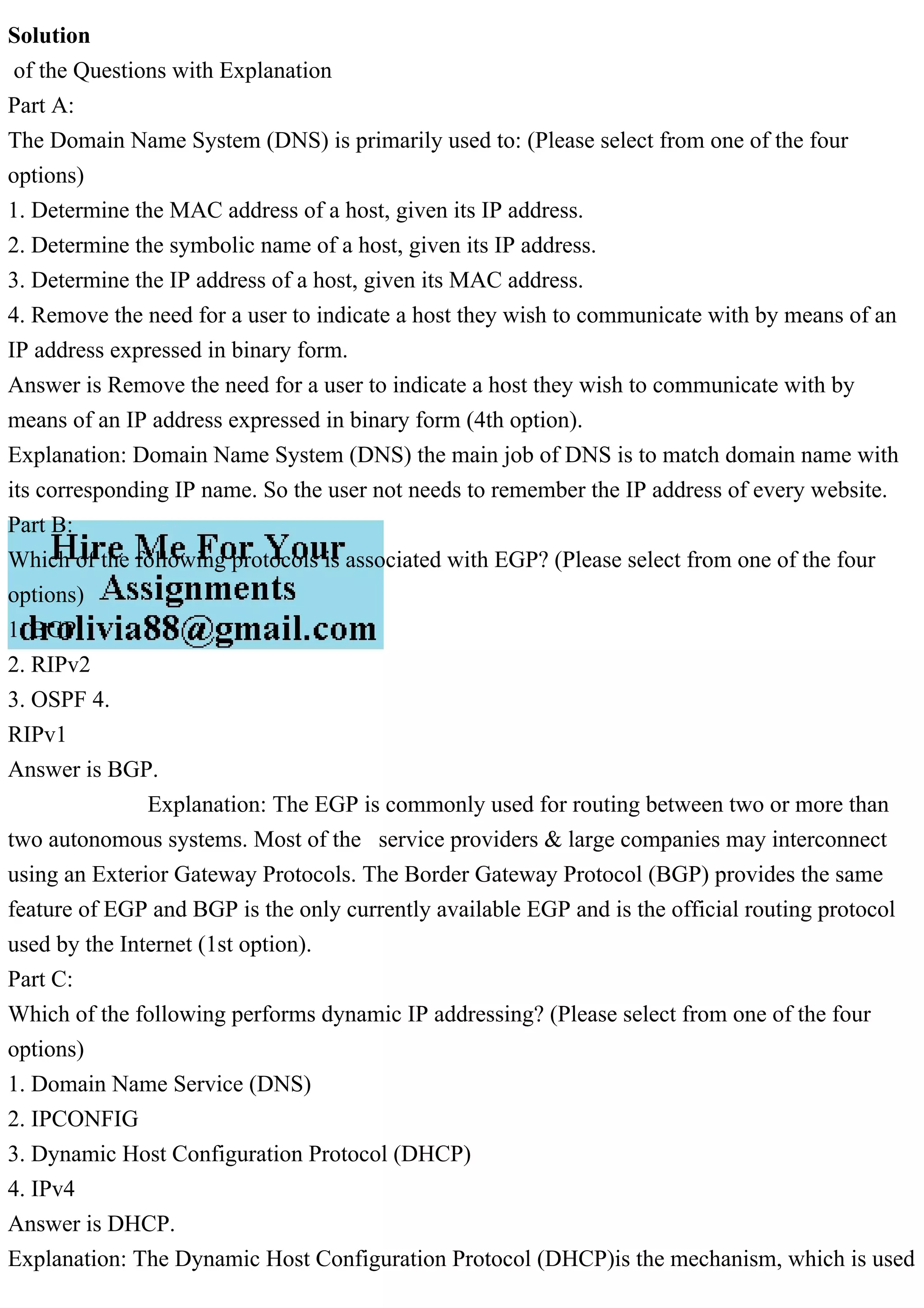 Solution of the Questions with ExplanationPart AThe Domain Name.pdf