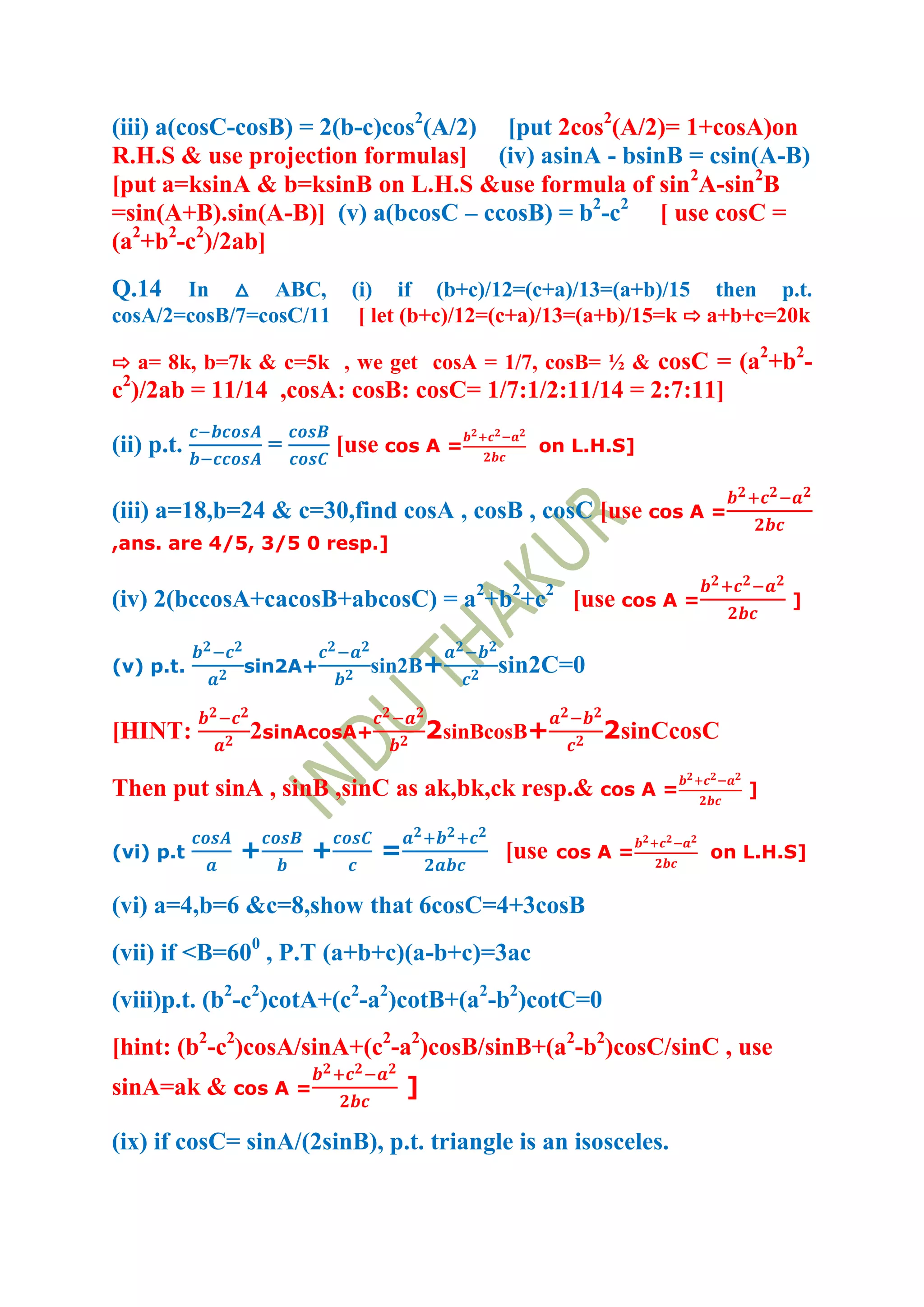 Solution of triangles | DOCX