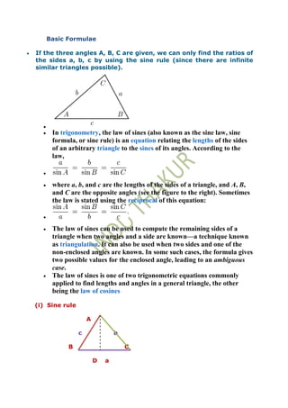 Solution of triangles | DOCX