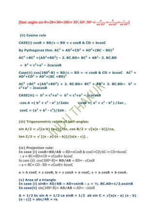 Solution of triangles | DOCX