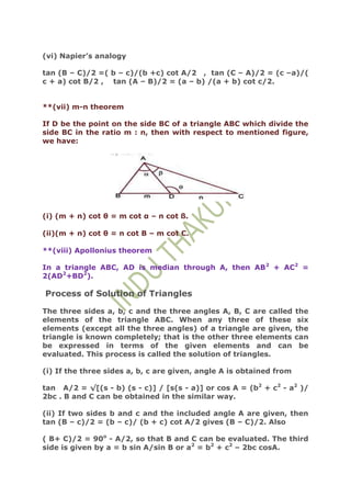 Solution of triangles | DOCX