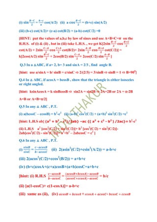 Solution of triangles | DOCX
