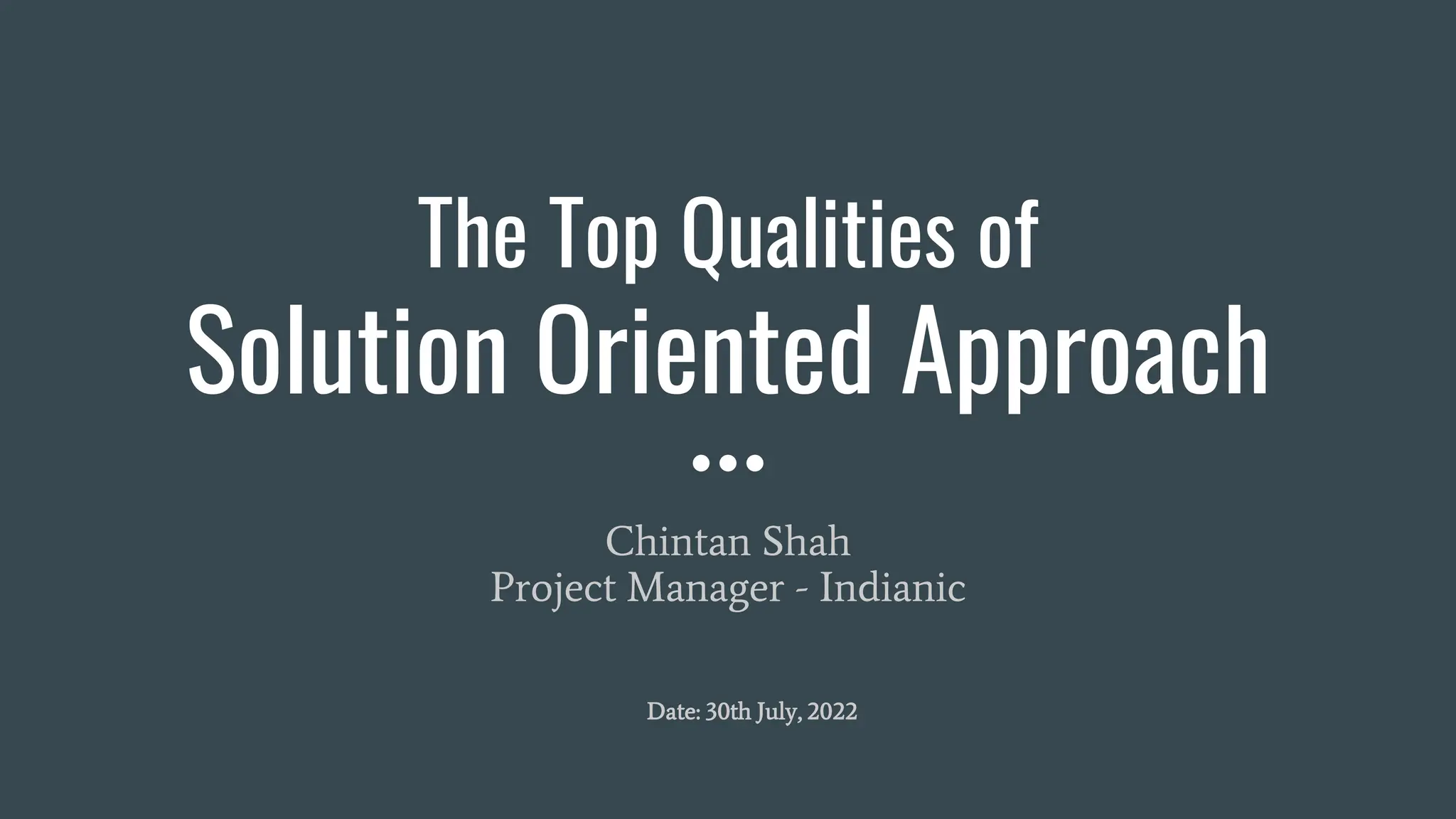 AGILE: Solution Oriented Approach in Leadership | PPT