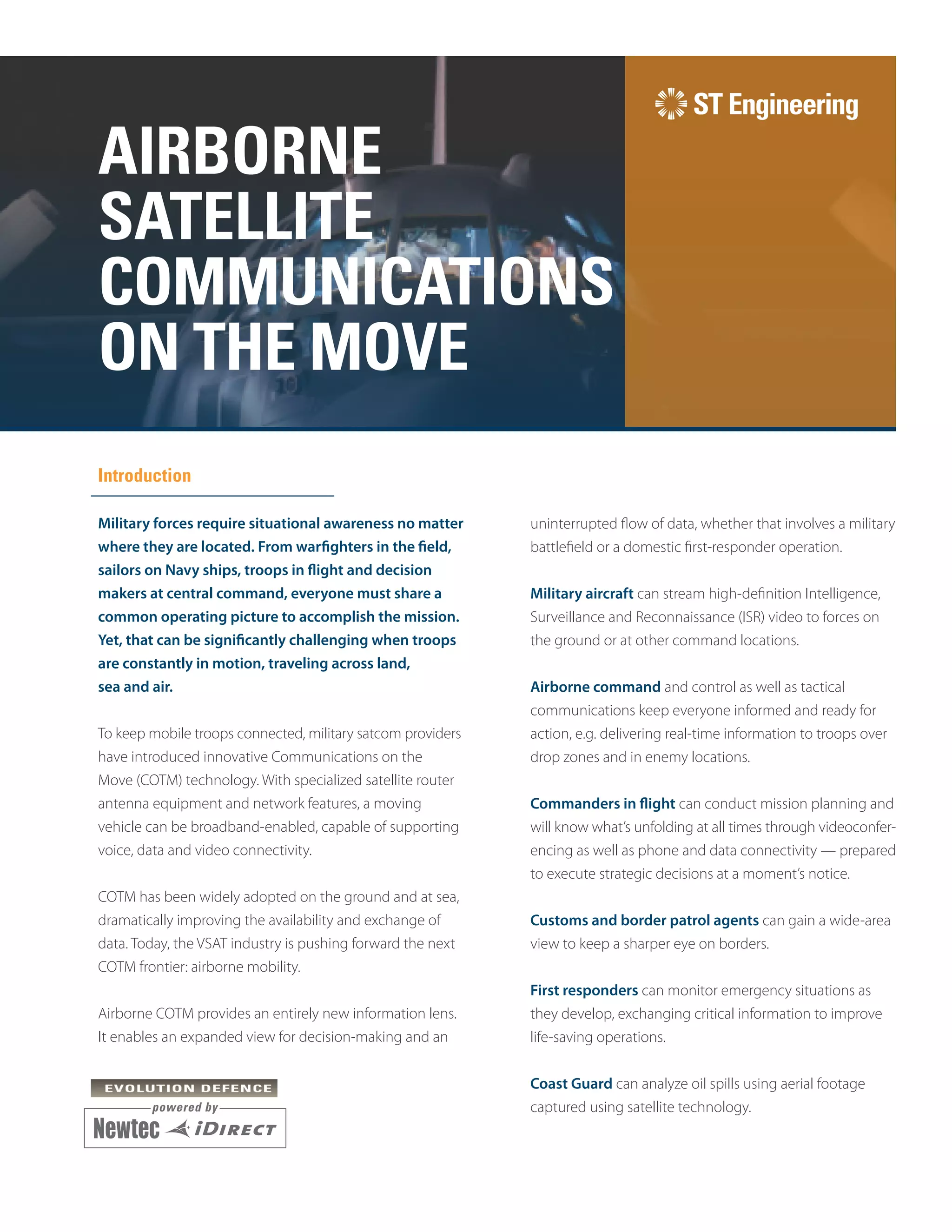 Airborne Satellite Communications On The Move Pdf