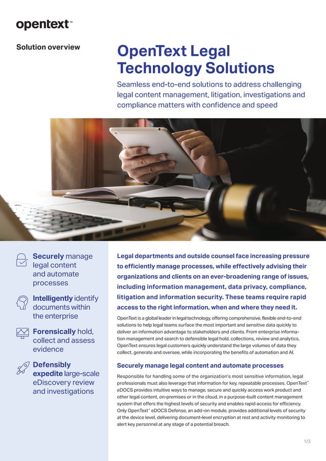 OpenText Legal Technology Solutions | PDF