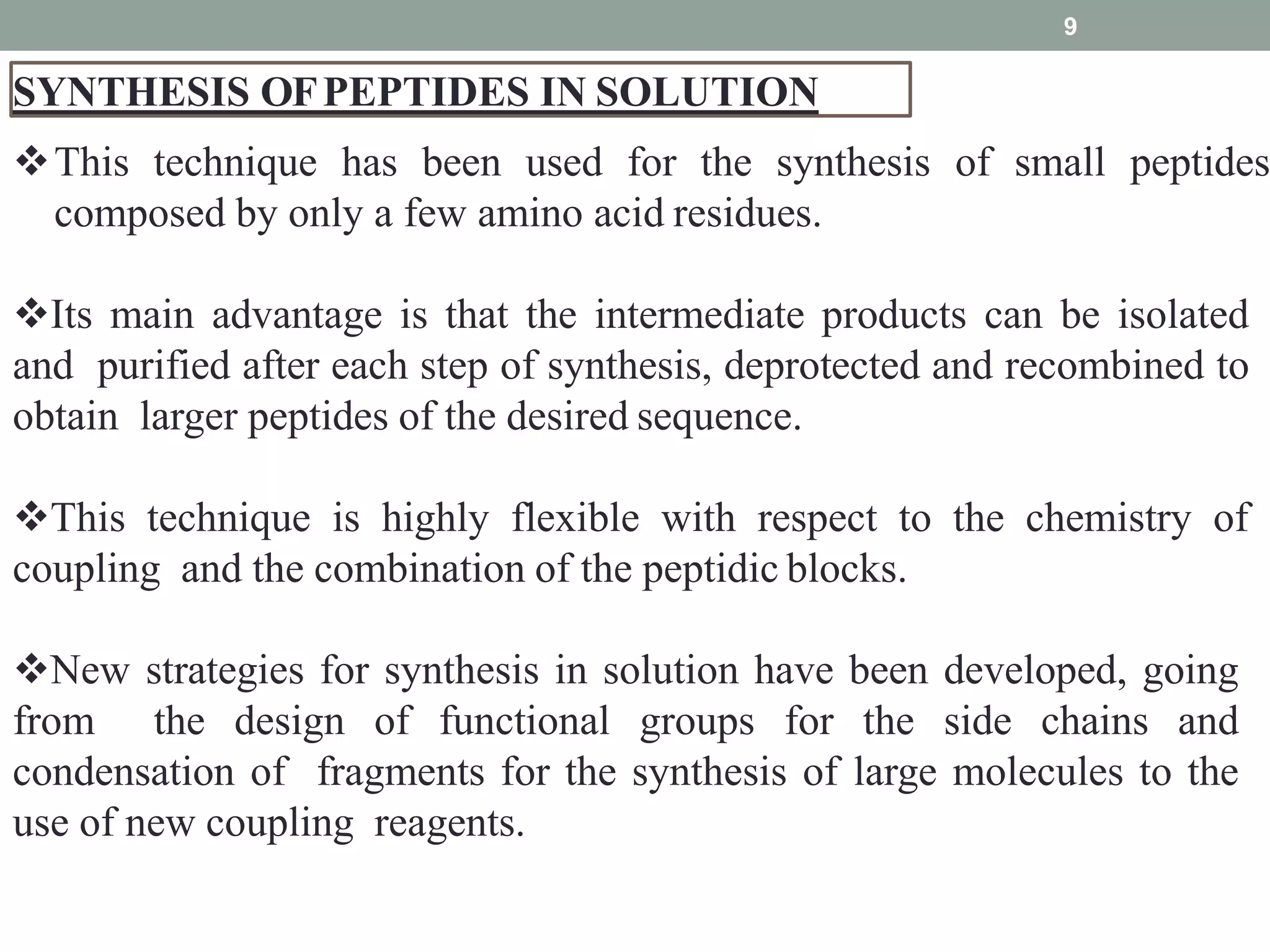 Solution Phase Peptide Synthesis Pptx