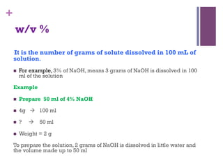Chemical Laboratory Solution Preparation Presentation | PDF