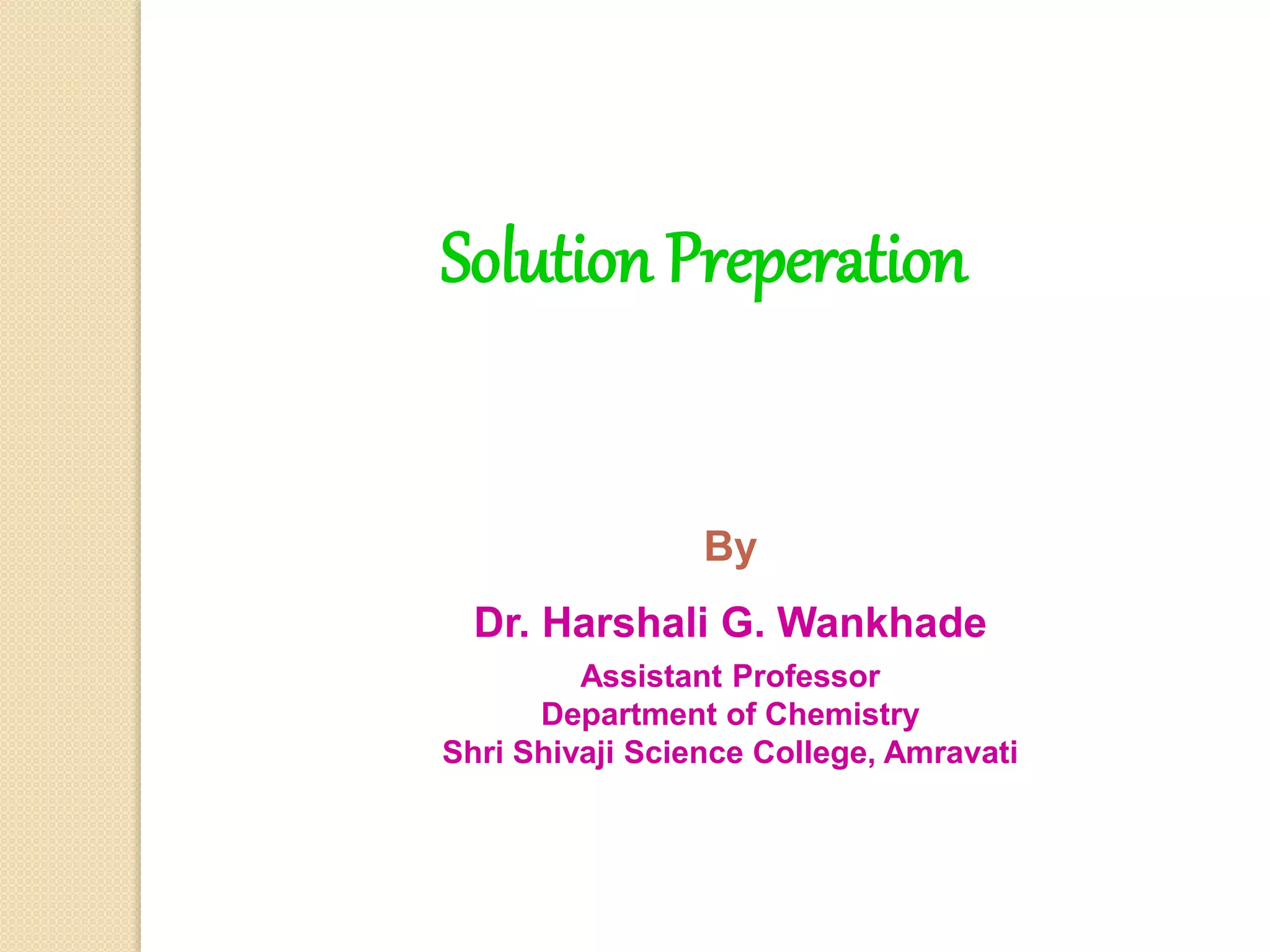 Solution preperation | PPT
