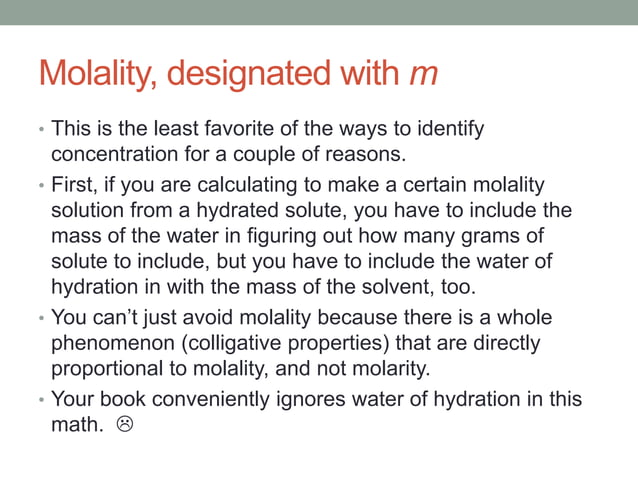 Solutions, Molarity, Molality | PPTX | Chemistry | Science