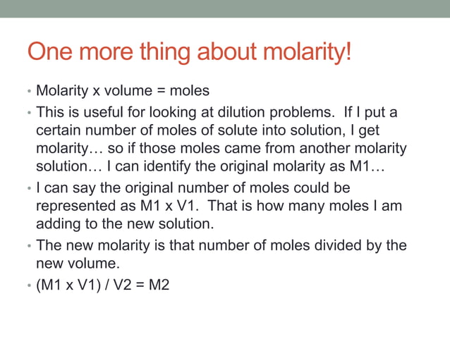 Solutions, Molarity, Molality | PPTX | Chemistry | Science