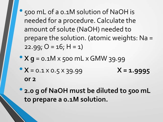 Preparation Of Solutions | PPTX | Chemistry | Science