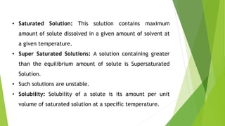 1st Lecture on Solutions | Chemistry Part I | 12th Science | PPTX