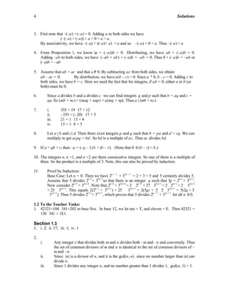 Abstract Algebra Solutions