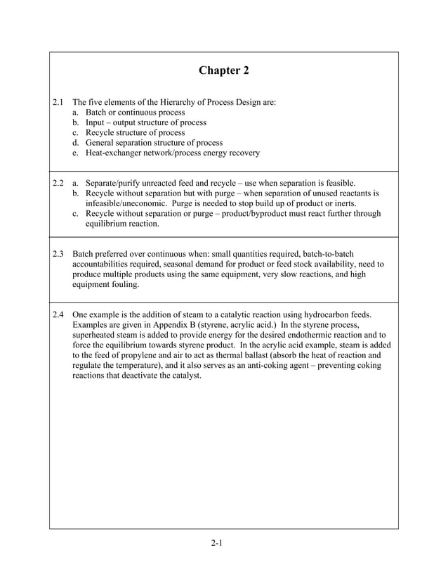 Solutions Manual for Analysis Synthesis And Design Of Chemical ...