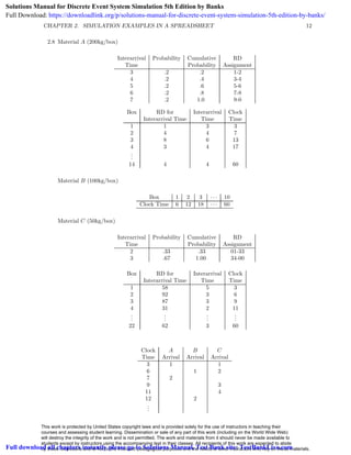 Solutions Manual for Discrete Event System Simulation 5th Edition by ...