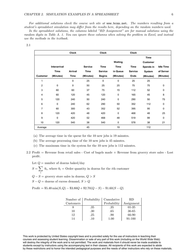 Solutions Manual for Discrete Event System Simulation 5th Edition by Banks | PDF | Homework and ...