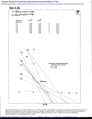 Solutions Manual for Introduction Operations Research 9th Edition by ...