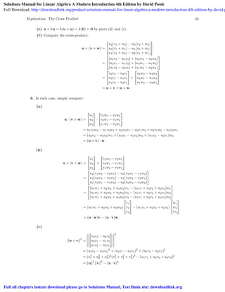 Solutions Manual for Linear Algebra A Modern Introduction 4th Edition by David Poole | PDF