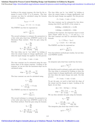 Solutions Manual for Process Control Modeling Design And Simulation 1st ...