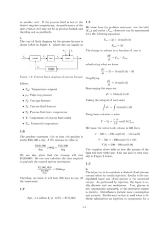 Solutions Manual for Process Control Modeling Design And Simulation 1st Edition by Bequette | PDF