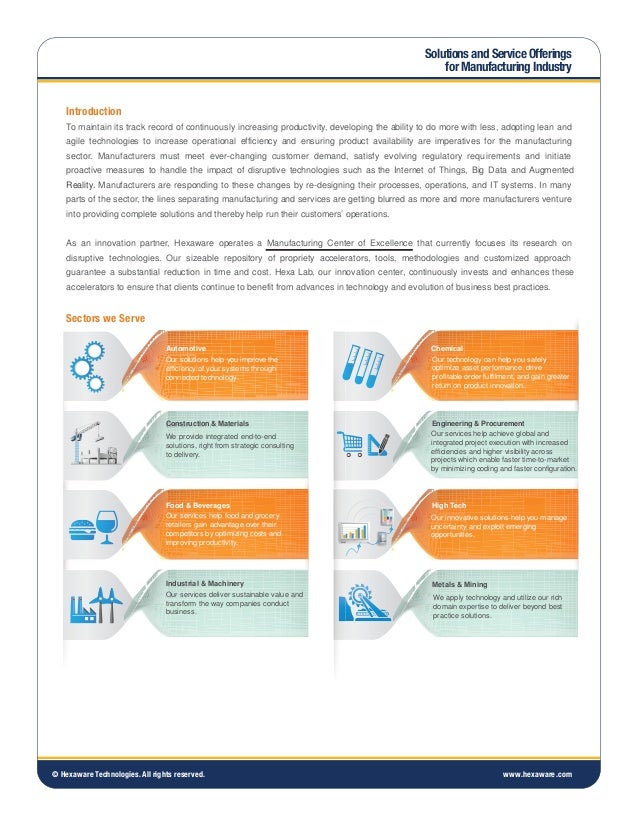 Solutions and Service Offerings for Manufacturing Industry - Hexaware ...