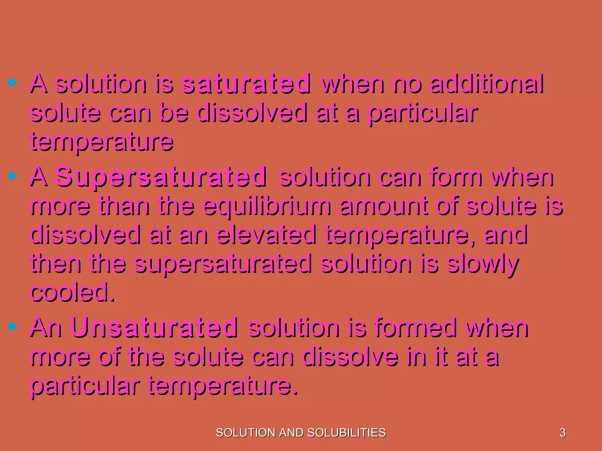 Solutions and solubility | PPT