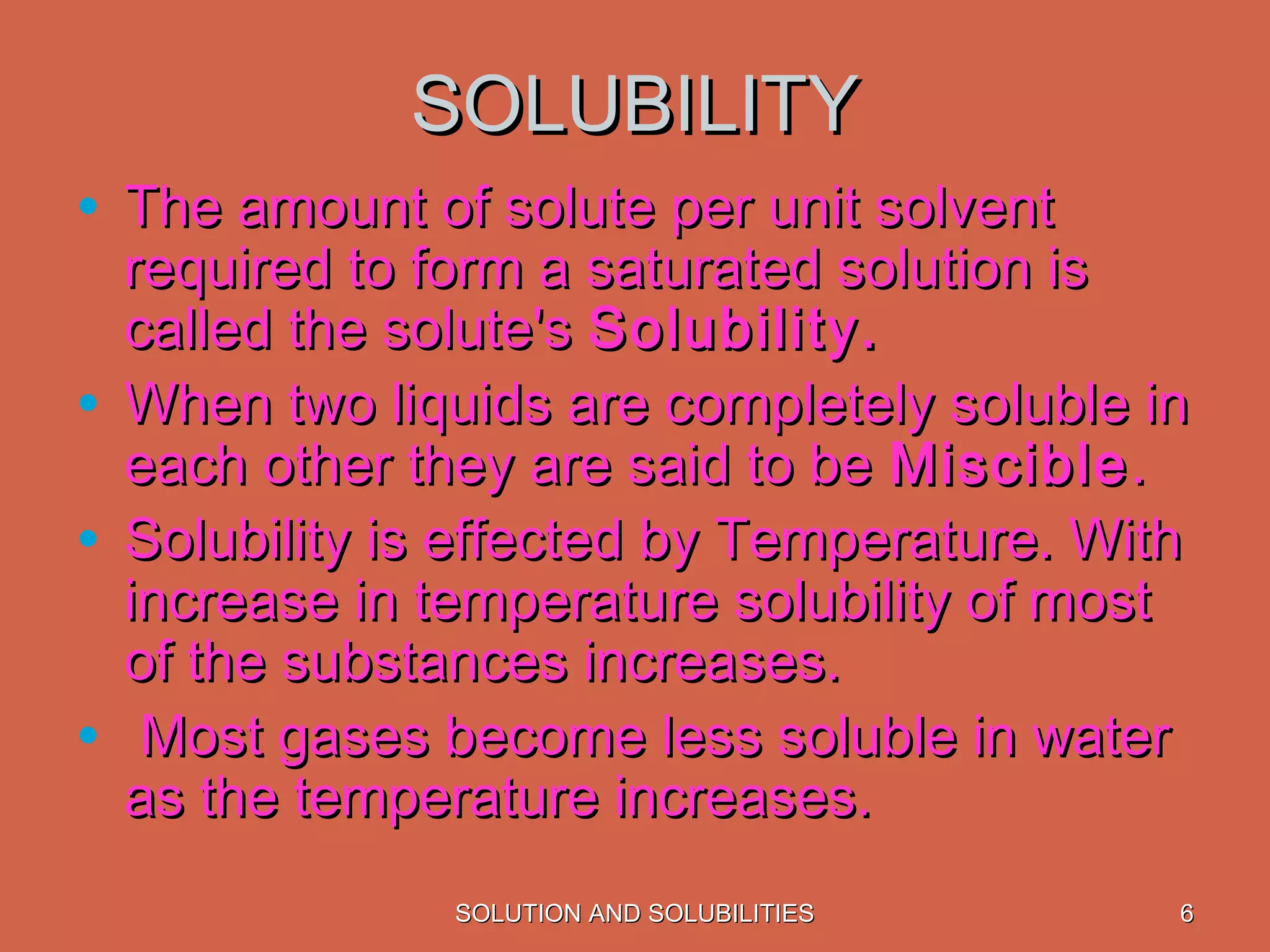 Solutions and solubility | PPT