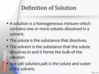 Solutions and Suspensions. | PPT