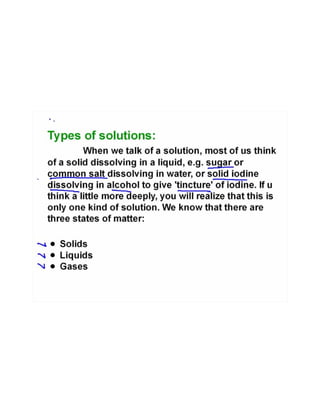 Solutions and their types | PDF
