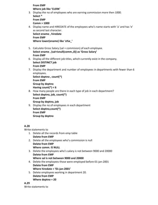 SQL BASIC QUERIES SOLUTION ~hmftj | PDF